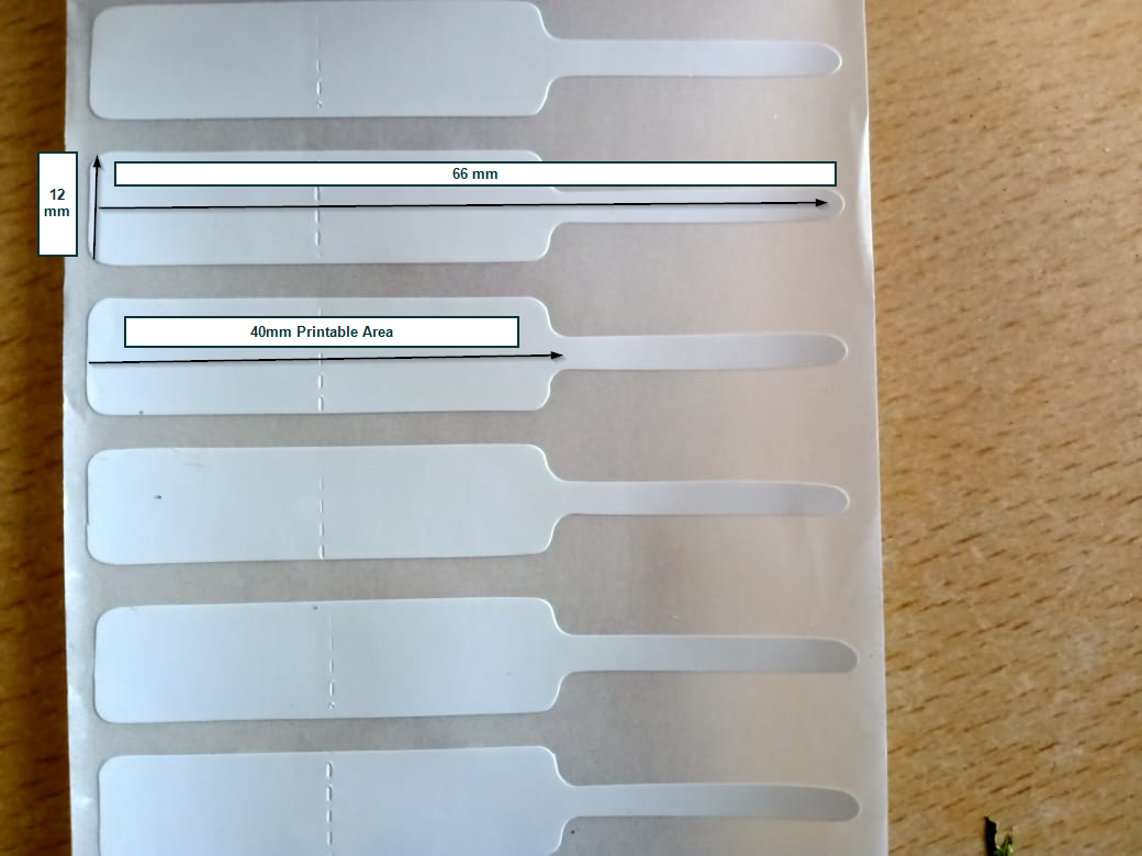 66mm X 10mm (40mm Printable) Jewellery and Optical Barcode Labels,tags ...