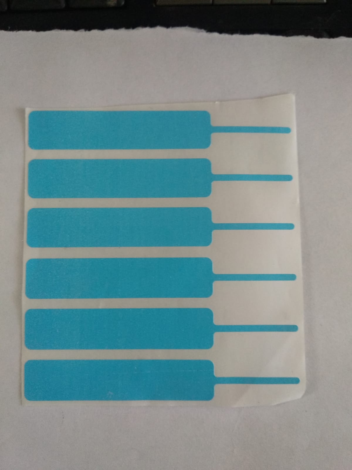 81mmX12mm(55mm Printable) Non Tearable Jewellery and Optical Light Blue ...