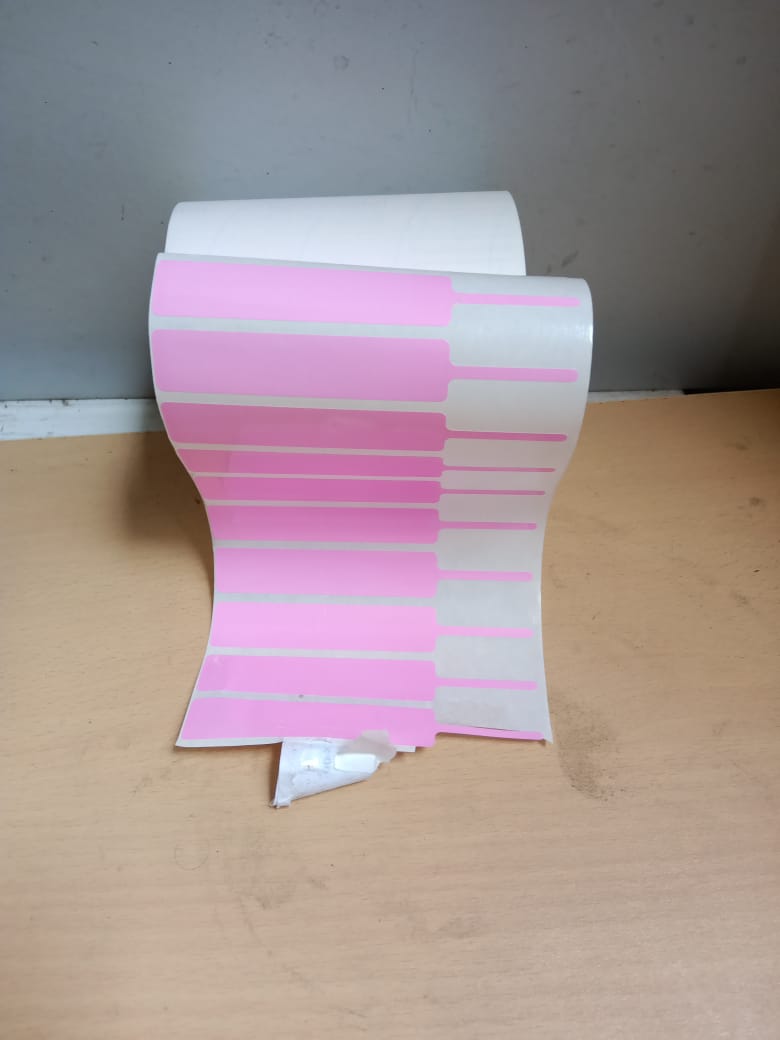 100mmX15mm(70mm Printable) Pink Color Jewellery, Optical Barcode Labels ...