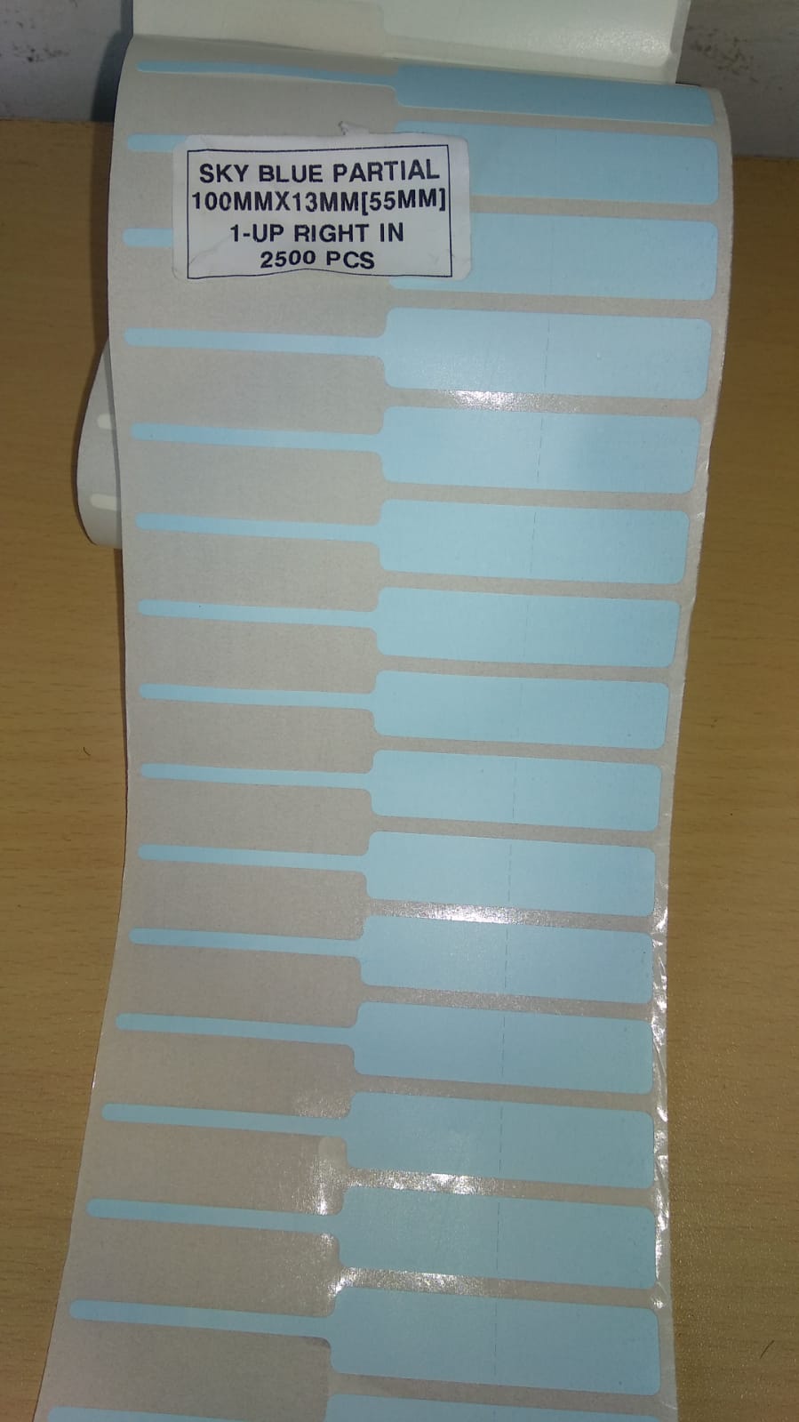 100mmX13mm (55mm Printable) Sky Blue Color Jewellery, Optical Barcode ...