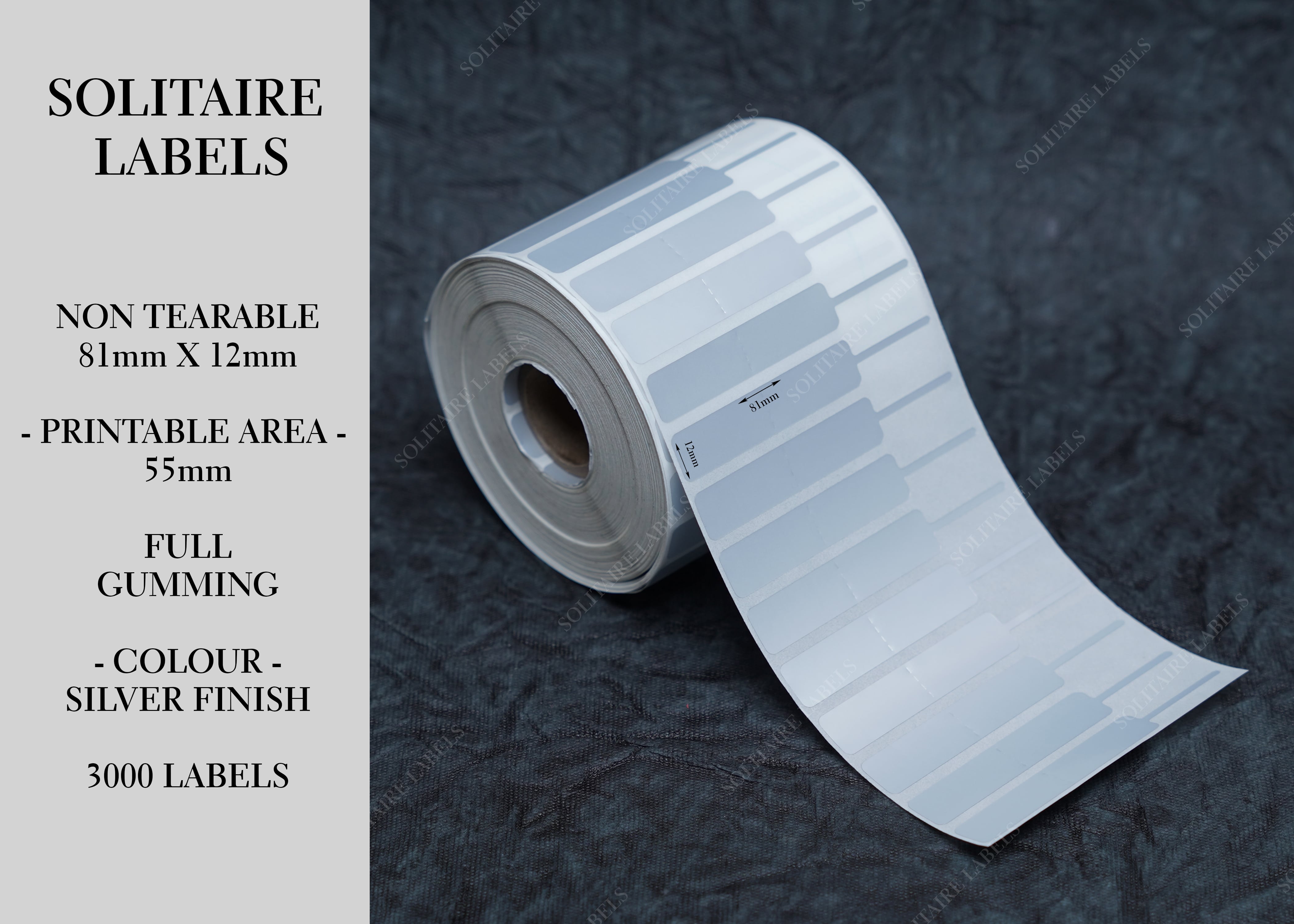 81X12mm Silver Color Jewellery/Optical Barcode Labels, Tags, Non ...
