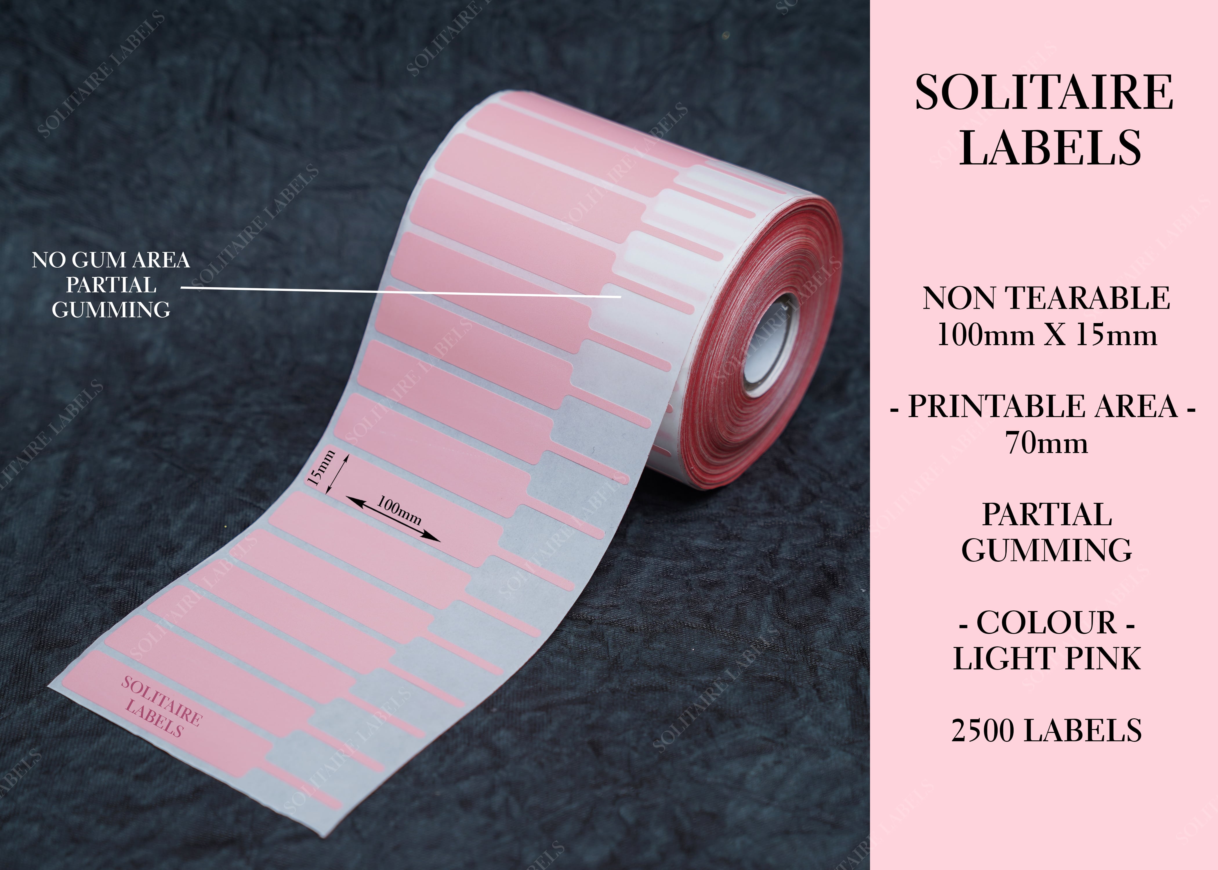 100mmX15mm (70mm Printable) Light Pink Color Jewellery, Optical Barcode ...