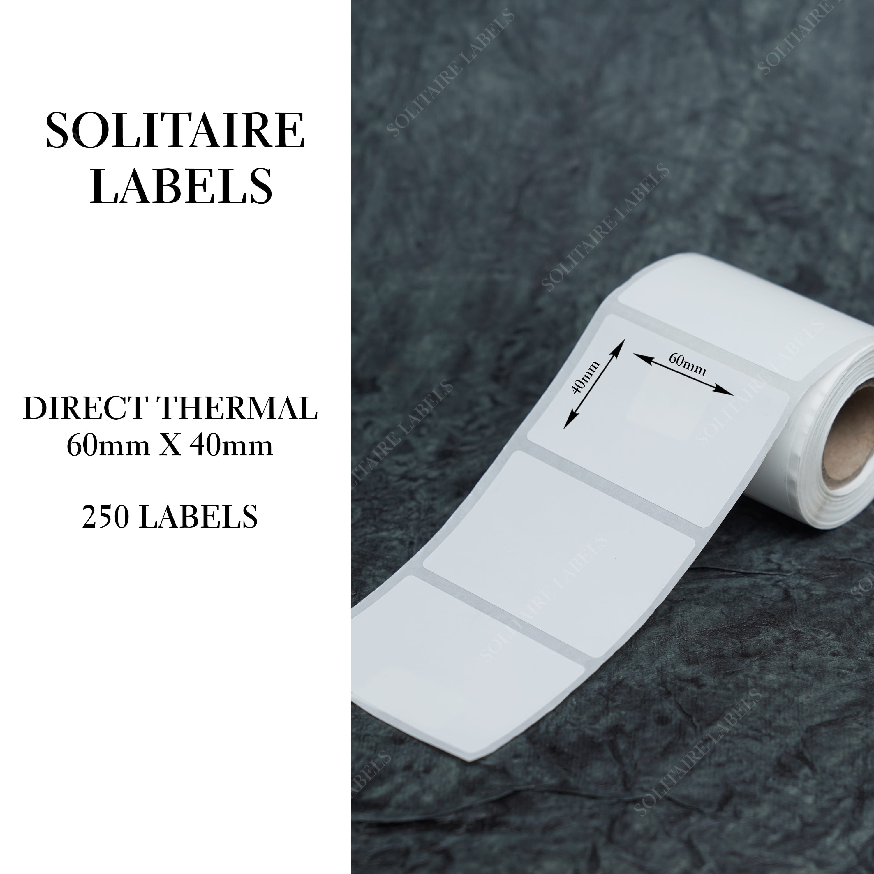 60×40 Direct Thermal Label Rolls, 1 Roll Of 250 Pcs, labels for ...