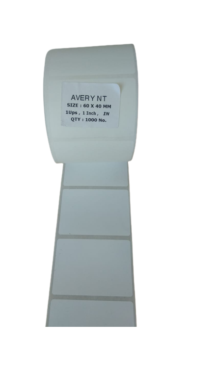 60×40 Non Tearable Glossy Label Sticker, 1UP, 1 roll of 1000 labels ...