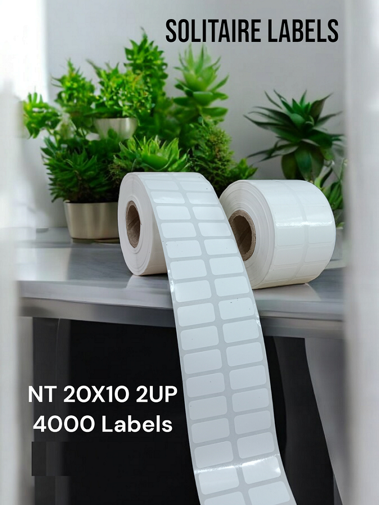 20×10 White Color NT Sticker, Labels, 2Up, Non Tearable Glossy Label, 1 ...