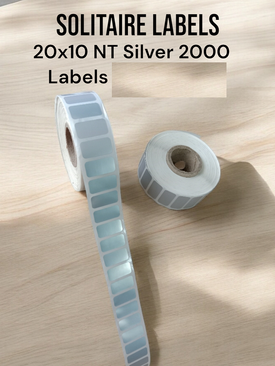 20×10 Silver Color NT Sticker, Labels, 1Up, Non Tearable Glossy Label ...