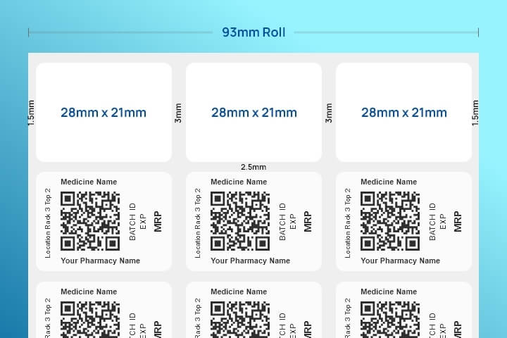 Solitaire 28x21MM Chromo/Paper Label, 3 UP, 1 roll of 8001 labels ...