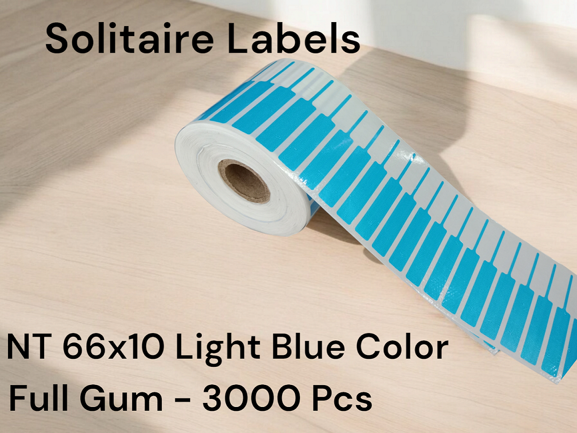 NT 66x10mm (40mm Printable) Jewellery and Optical Blue color Barcode ...