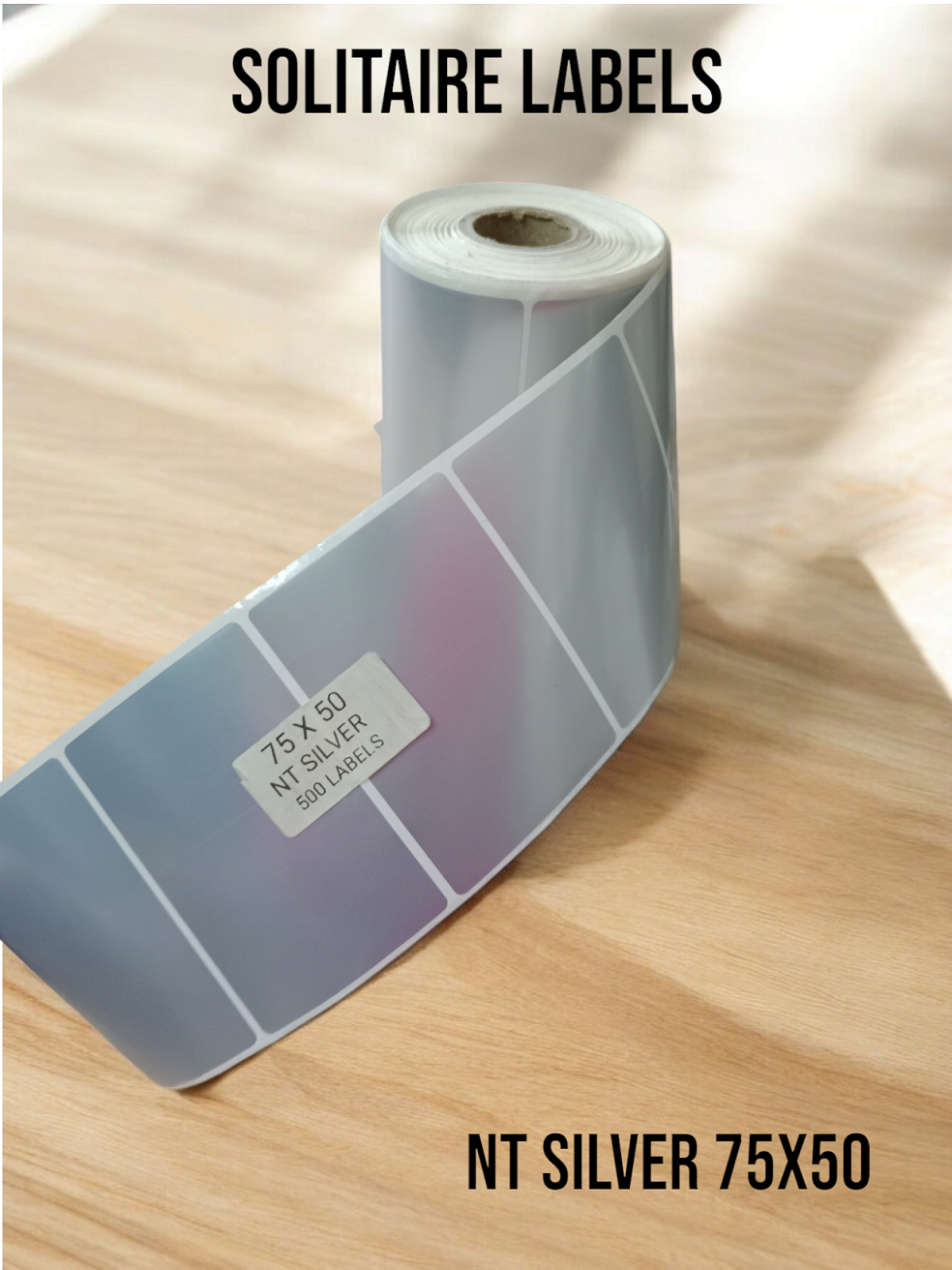 75×50 Non Tearable Silver Color Glossy Label, 1 roll of 500 labels, 1 ...